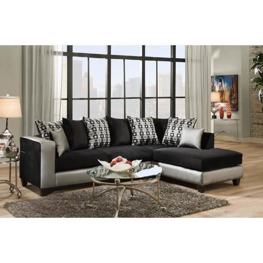 SPECIAL Monroe Silver Black RAF Sectional